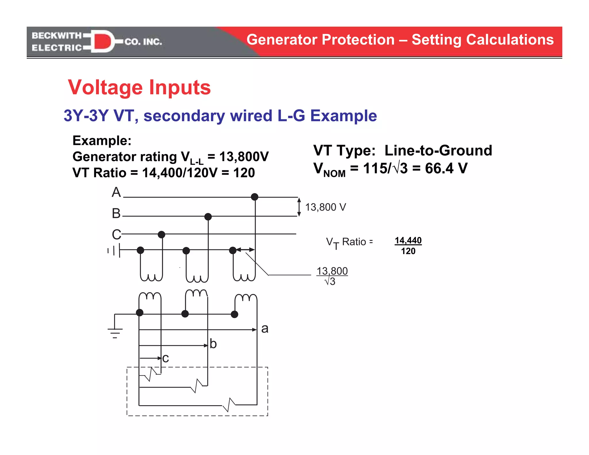 Generator protection calculations settings | PDF