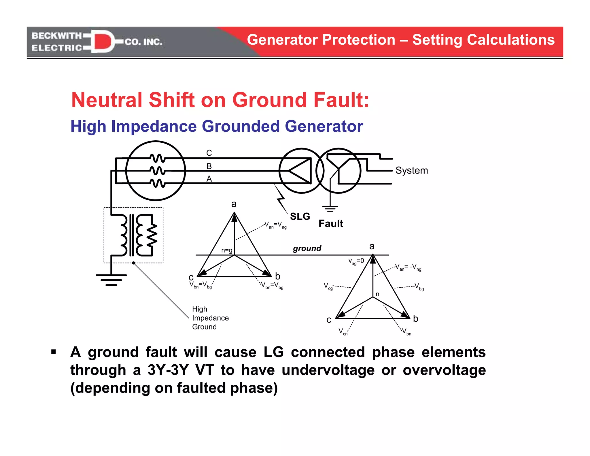 Generator protection calculations settings | PDF
