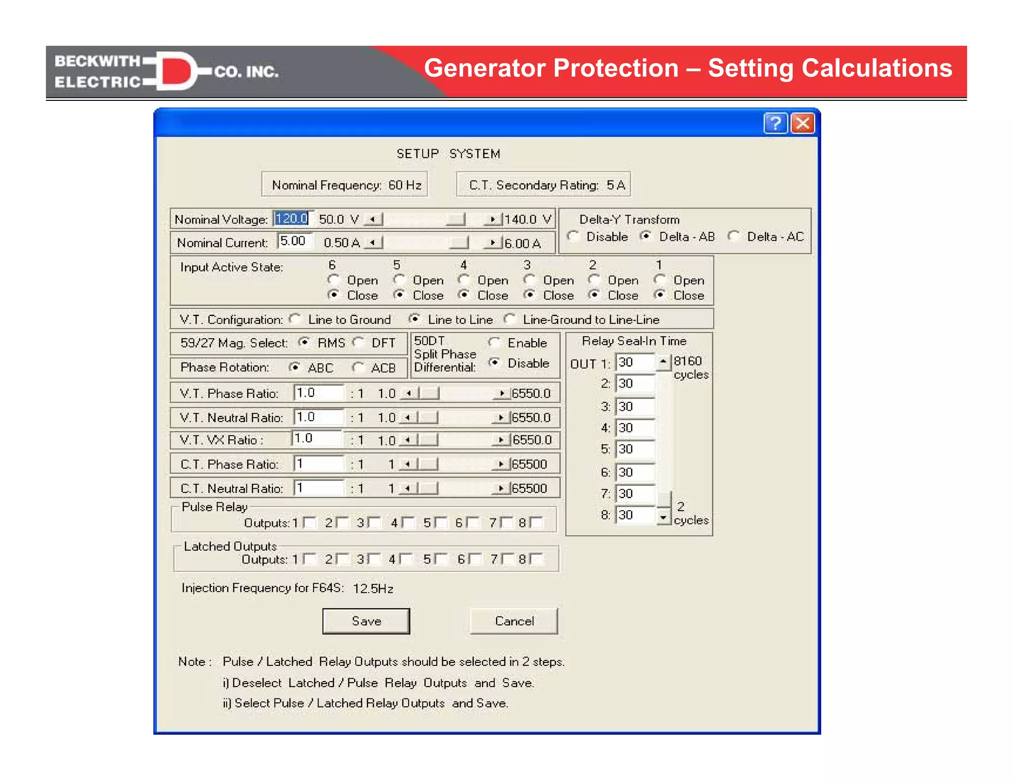 Generator protection calculations settings | PDF