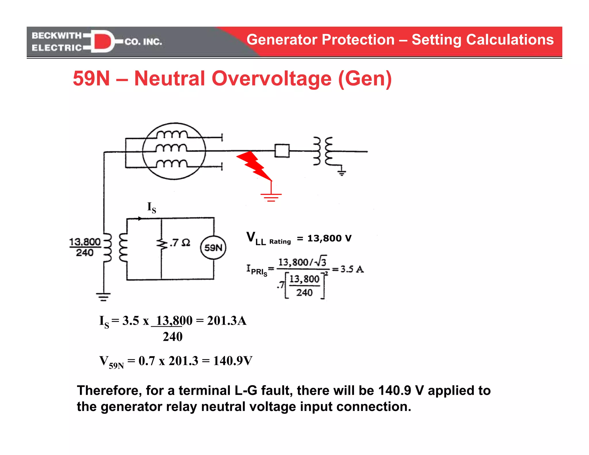 Generator protection calculations settings | PDF