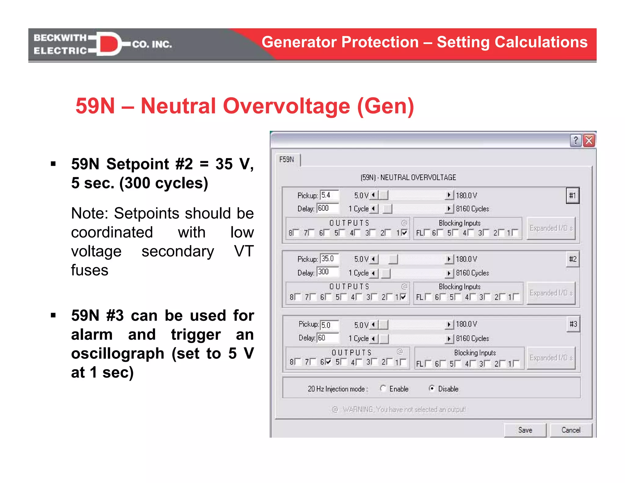 Generator protection calculations settings | PDF