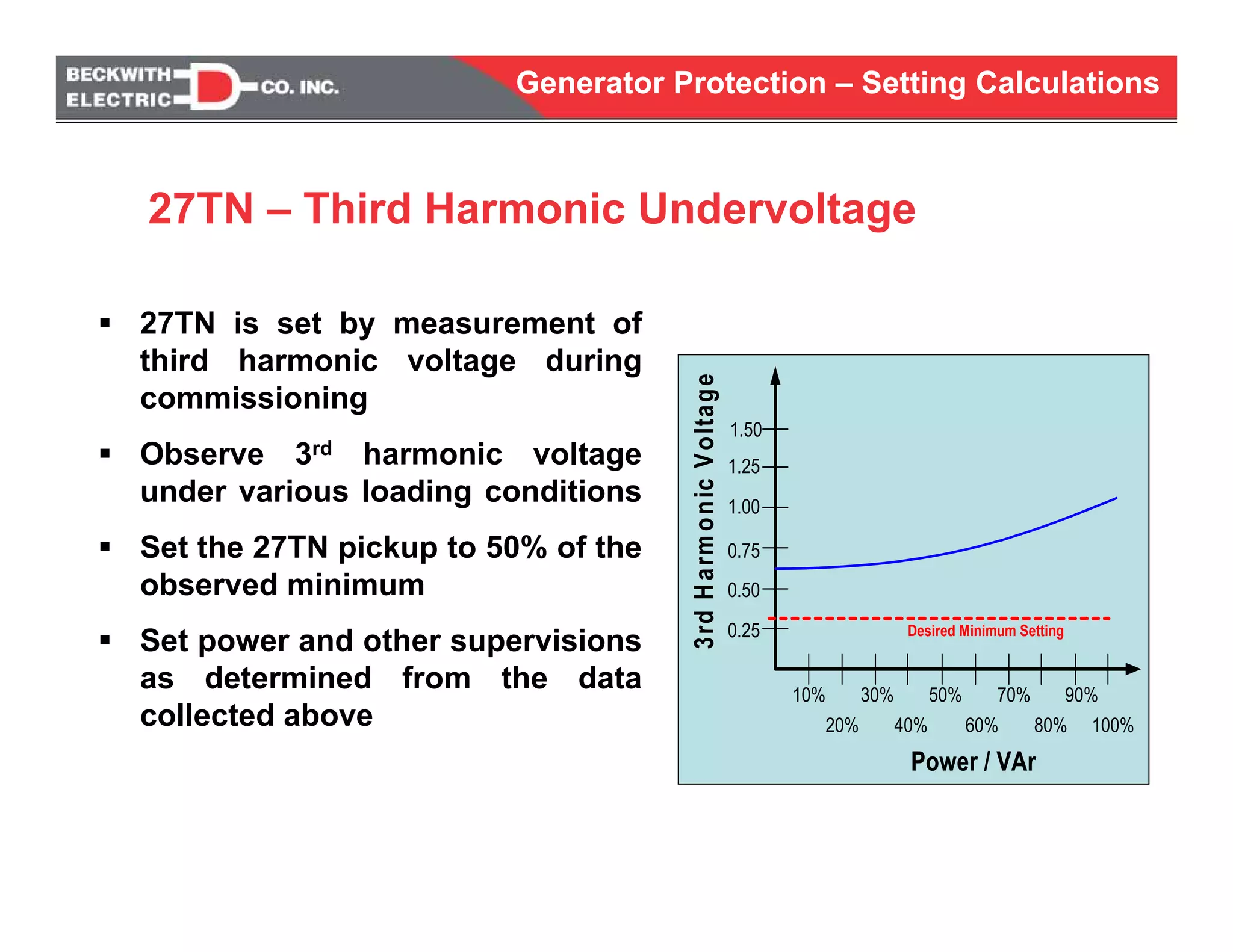 Generator protection calculations settings | PDF