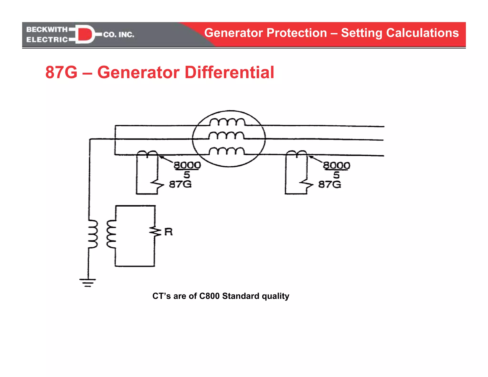 Generator protection calculations settings | PDF