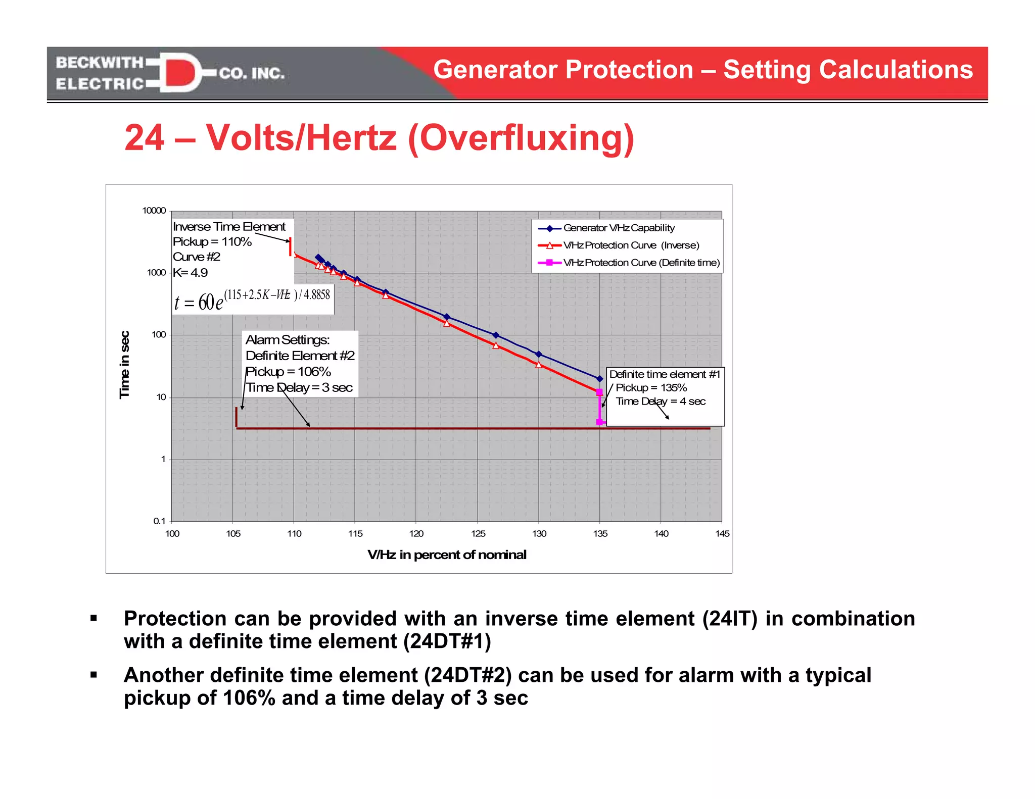 Generator protection calculations settings | PDF