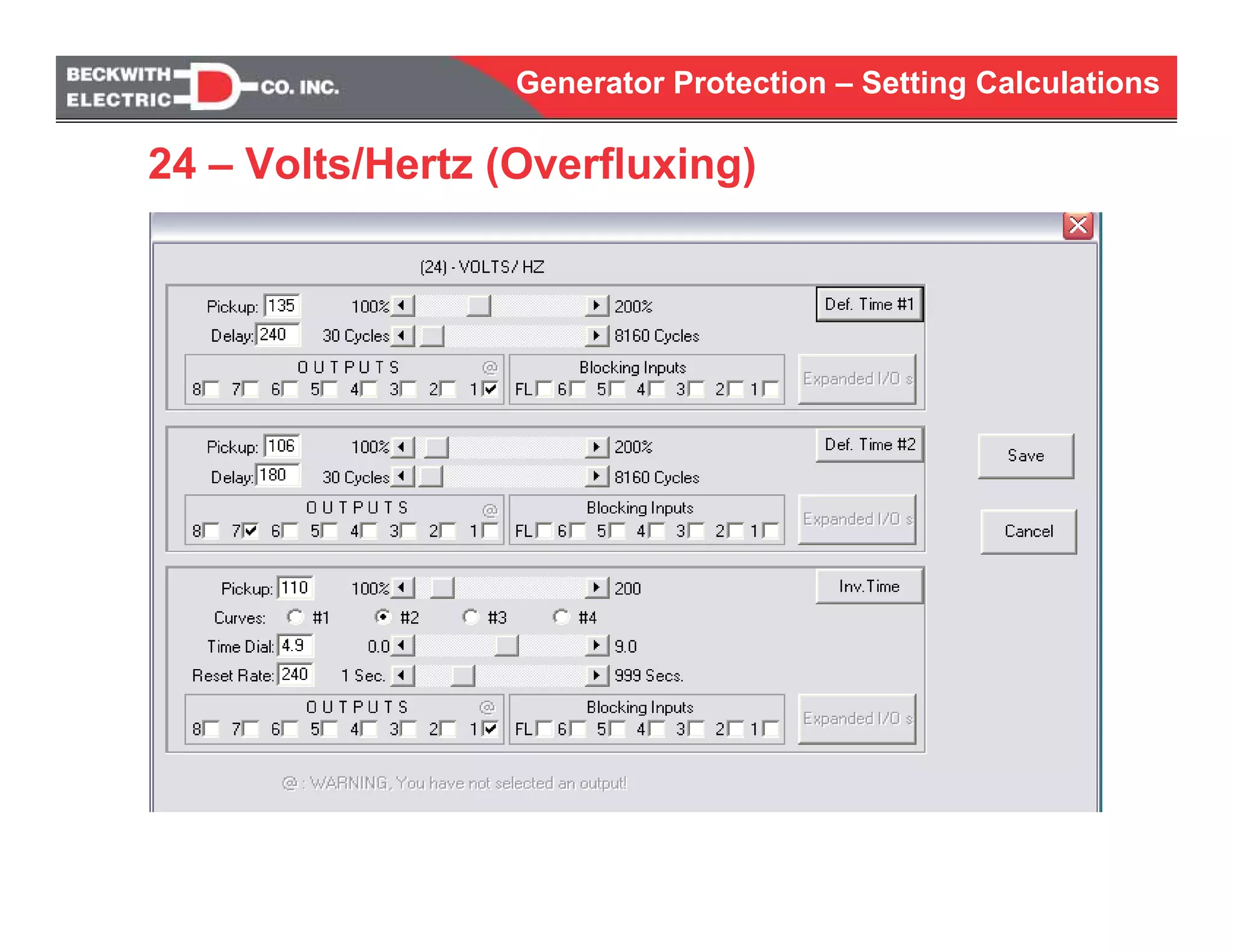 Generator protection calculations settings | PDF