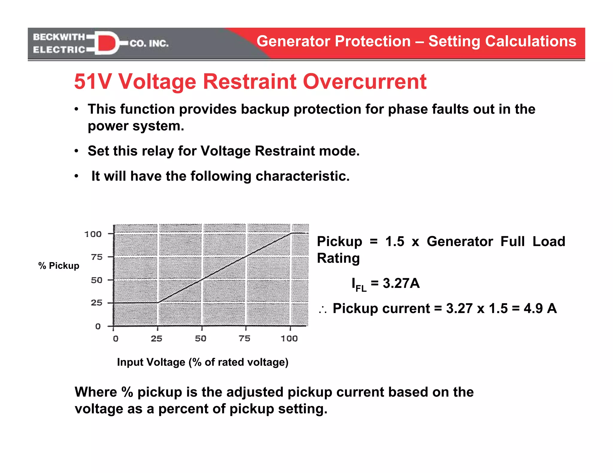 Generator protection calculations settings | PDF