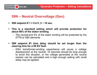 Generator protection calculations settings | PDF