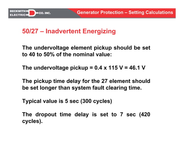 Generator protection calculations settings | PDF | Consumer Electronics ...