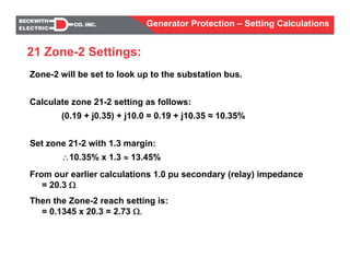 Generator protection calculations settings | PDF