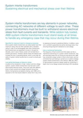 Generator step-up and system intertie power transformers Securing high ...