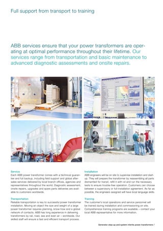 Generator step-up and system intertie power transformers Securing high ...