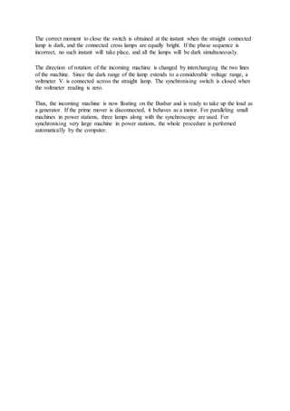 Generator synchronization | DOCX