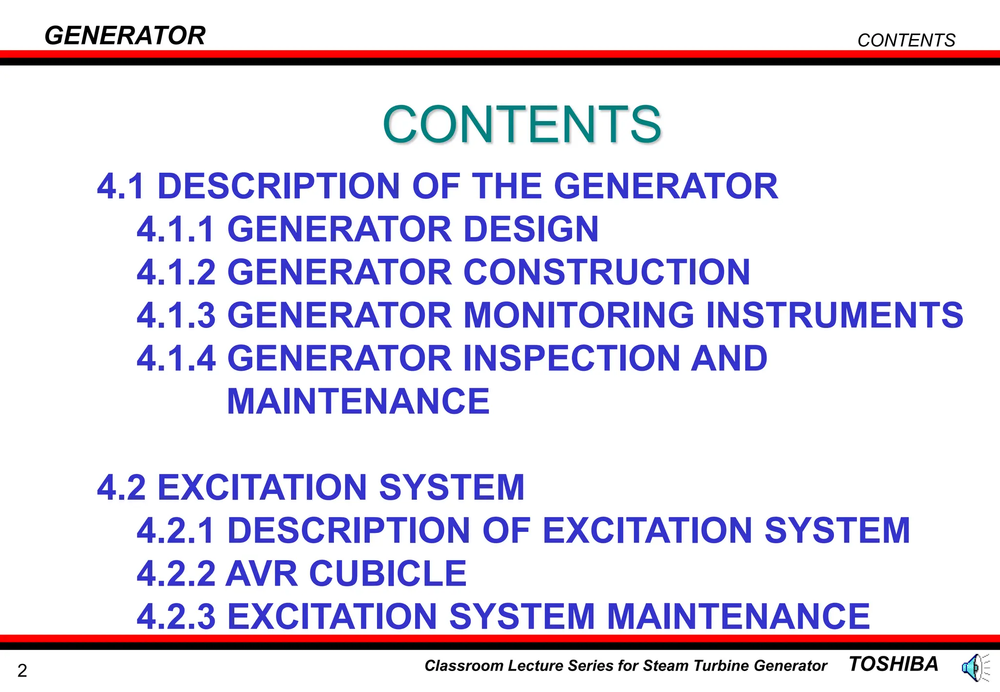 Generator description for Tosiba manufacturer.ppt