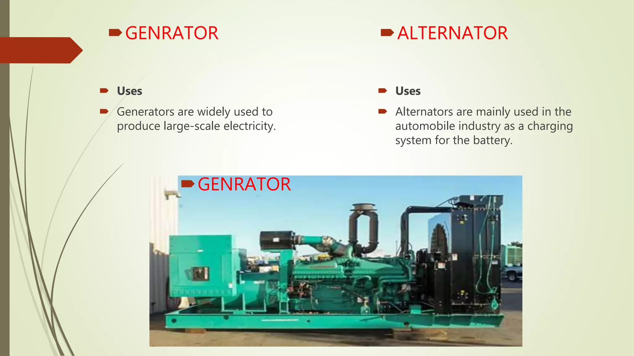 Generator vs alternator | PPTX