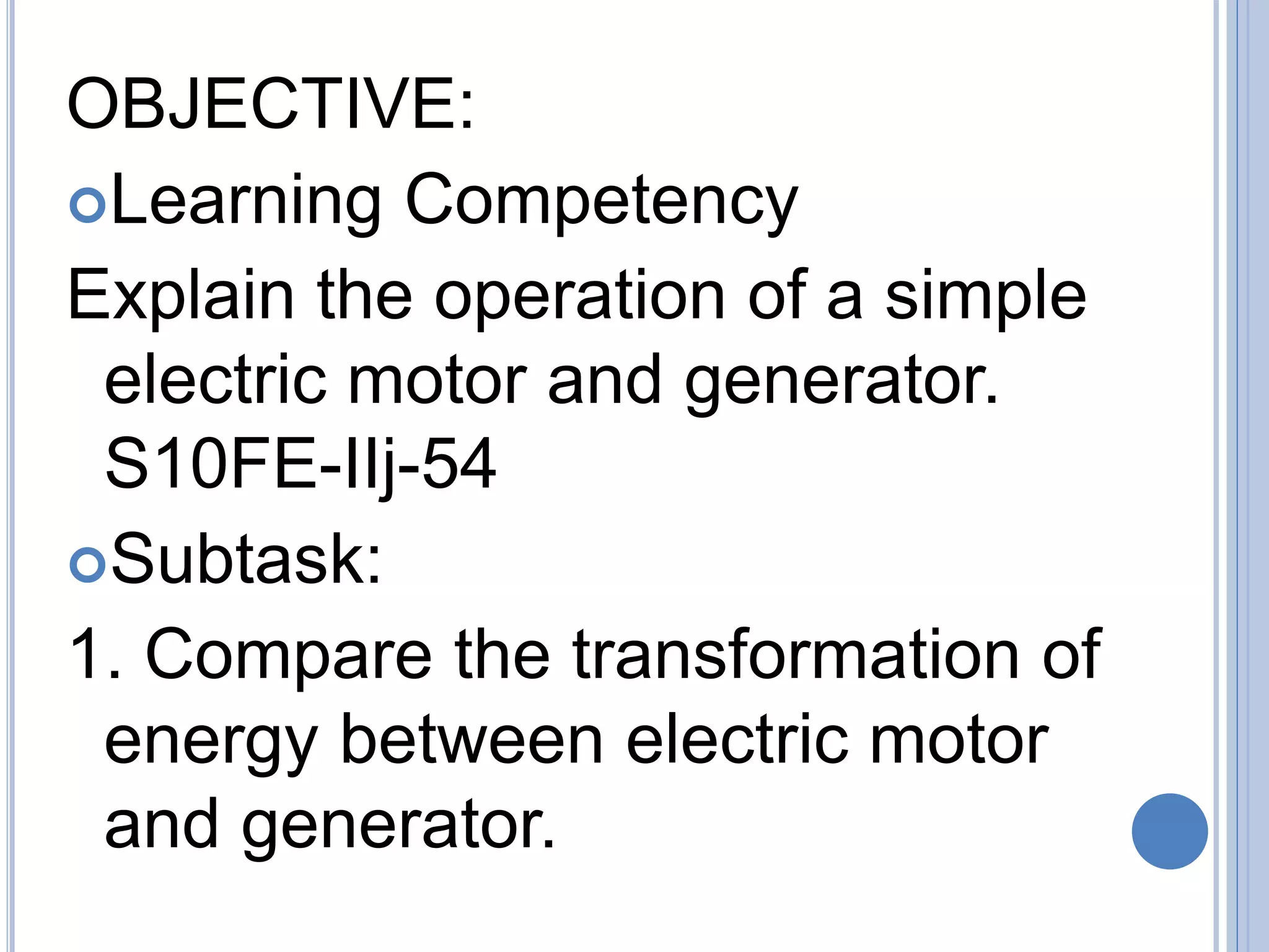 Generator vs motor electromagnetism | PPTX