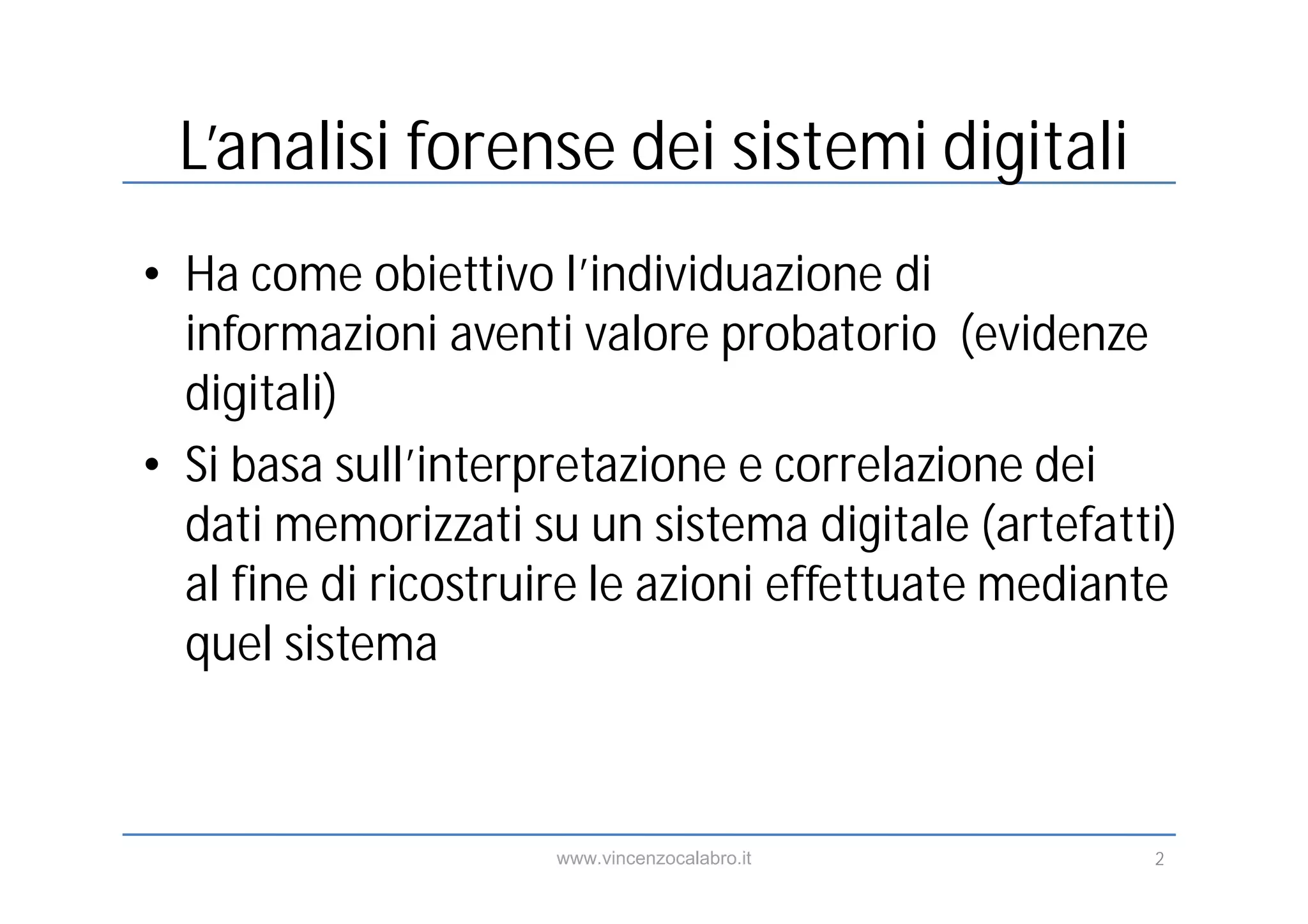 Vincenzo Calabrò - Generazione ed Analisi di una Timeline Forense | PDF
