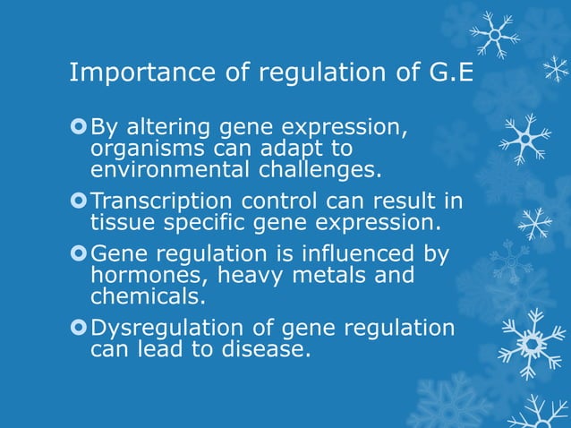 Regulation of Gene expression | PPTX | Chemistry | Science