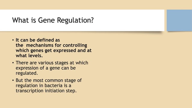 Gene regulation | PPT