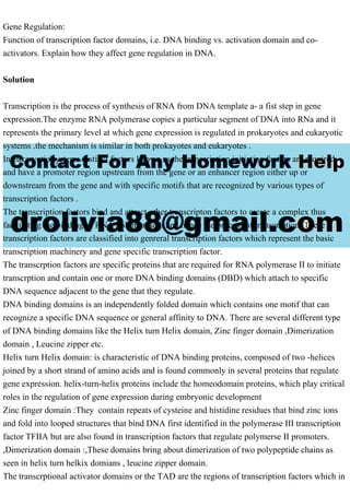 Gene RegulationFunction of transcription factor domains, i.e. DNA.pdf