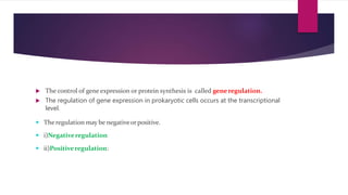 Gene regulation in prokaryotes | PPTX