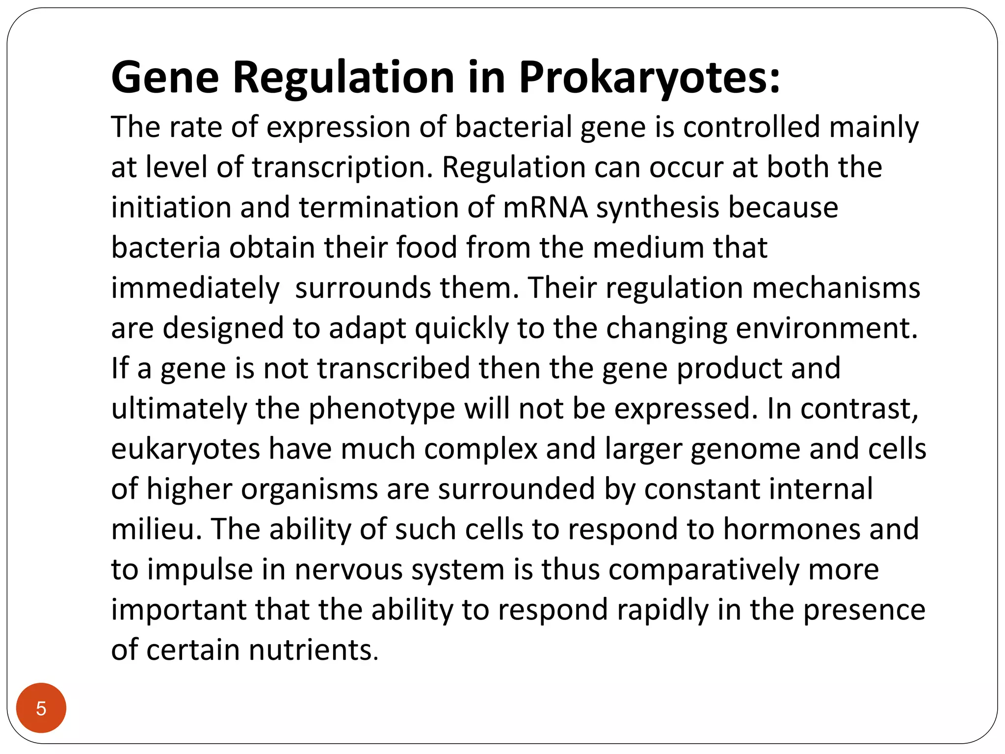 Gene regulation in prokaryotes | PPTX