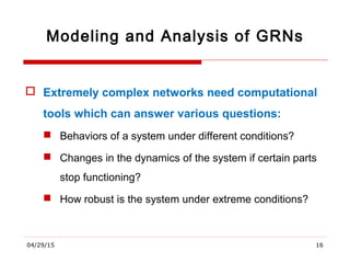 Gene regulatory networks | PPT