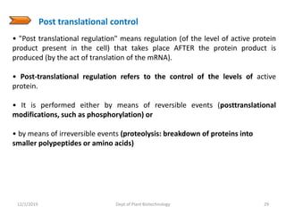Gene rehulation in prokaryotes and eukaryotes | PPTX