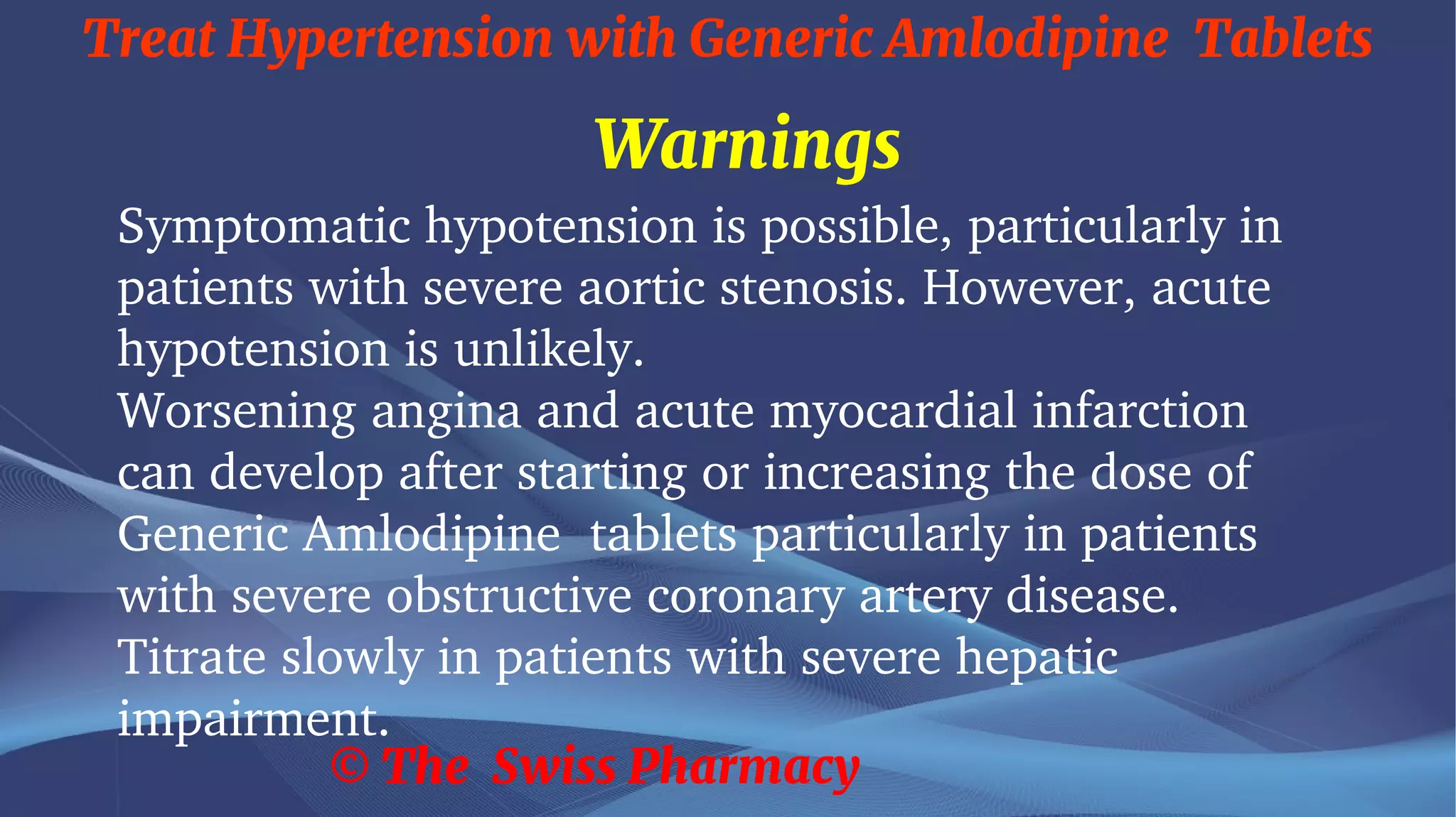 Treat Hypertension with Generic Amlodipine Besylate Tablets | PDF