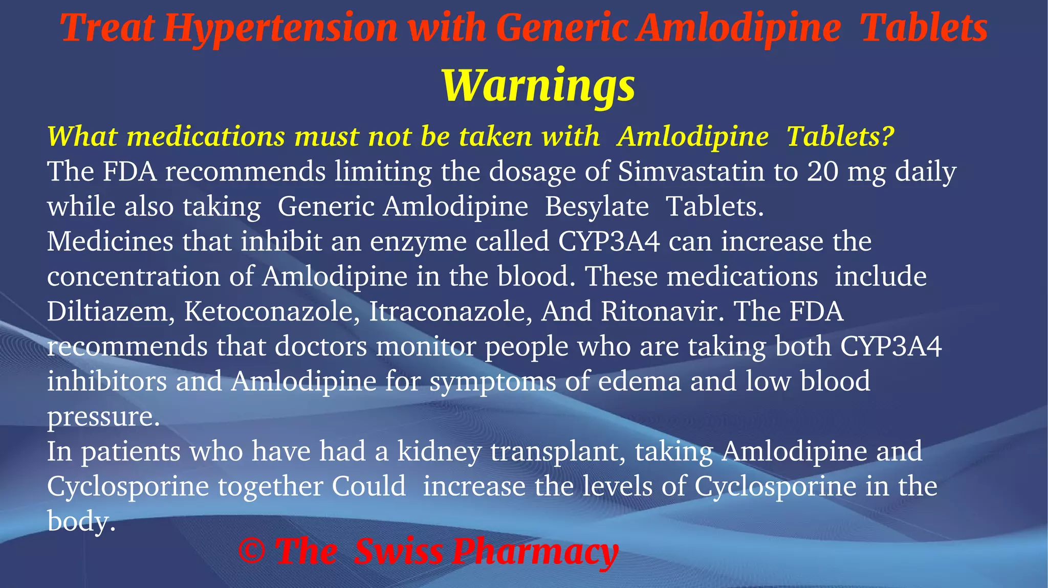 Treat Hypertension with Generic Amlodipine Besylate Tablets | PDF
