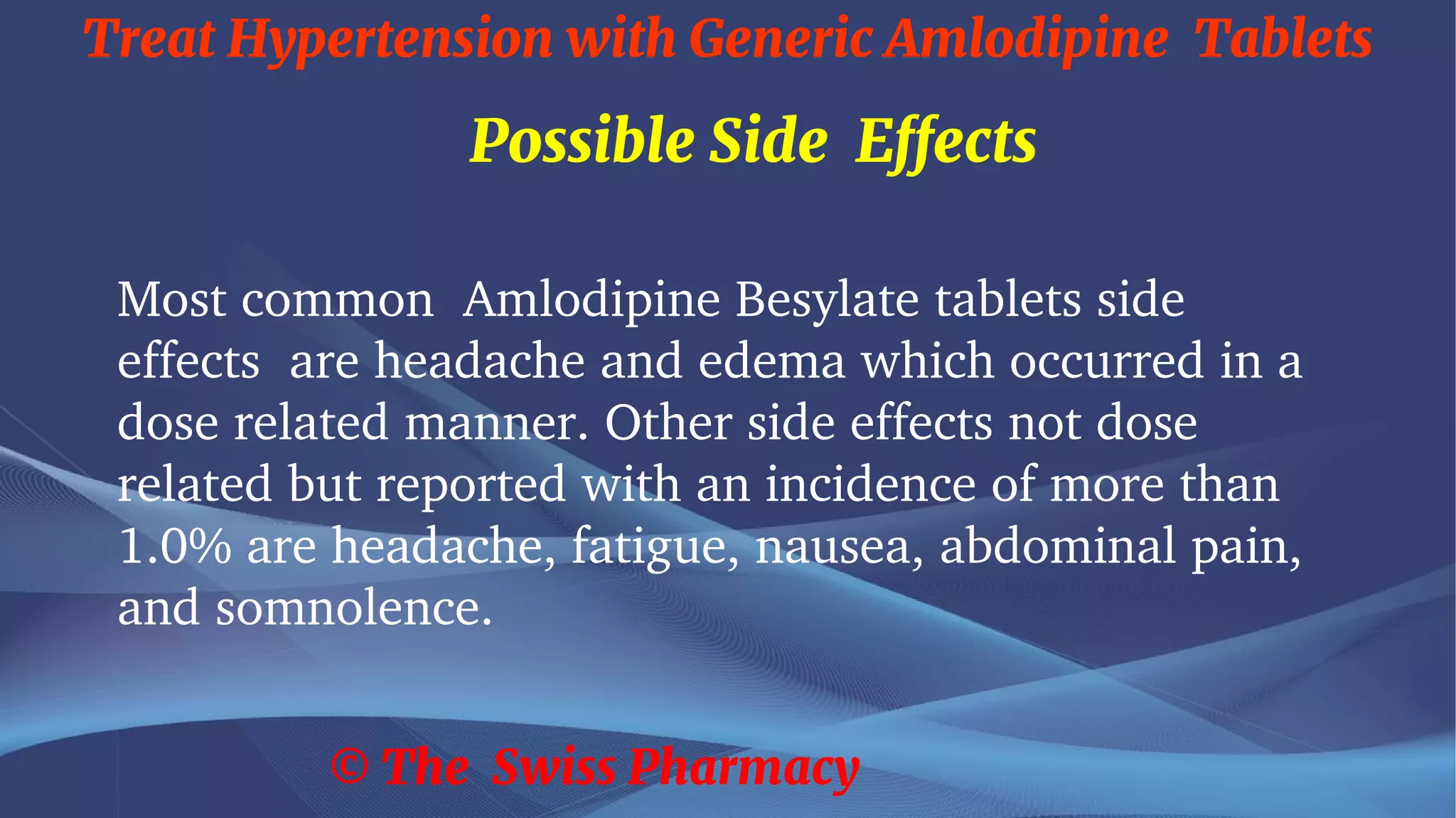 Treat Hypertension with Generic Amlodipine Besylate Tablets | PDF