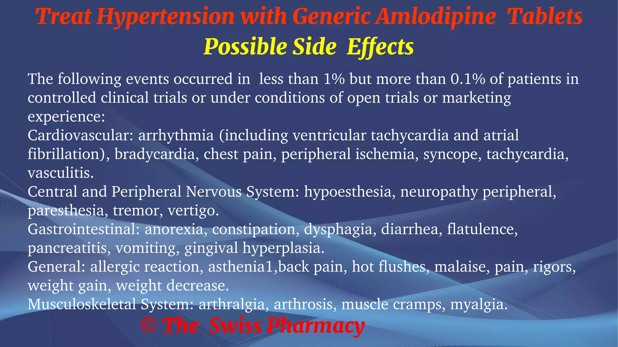 Treat Hypertension with Generic Amlodipine Besylate Tablets | PDF