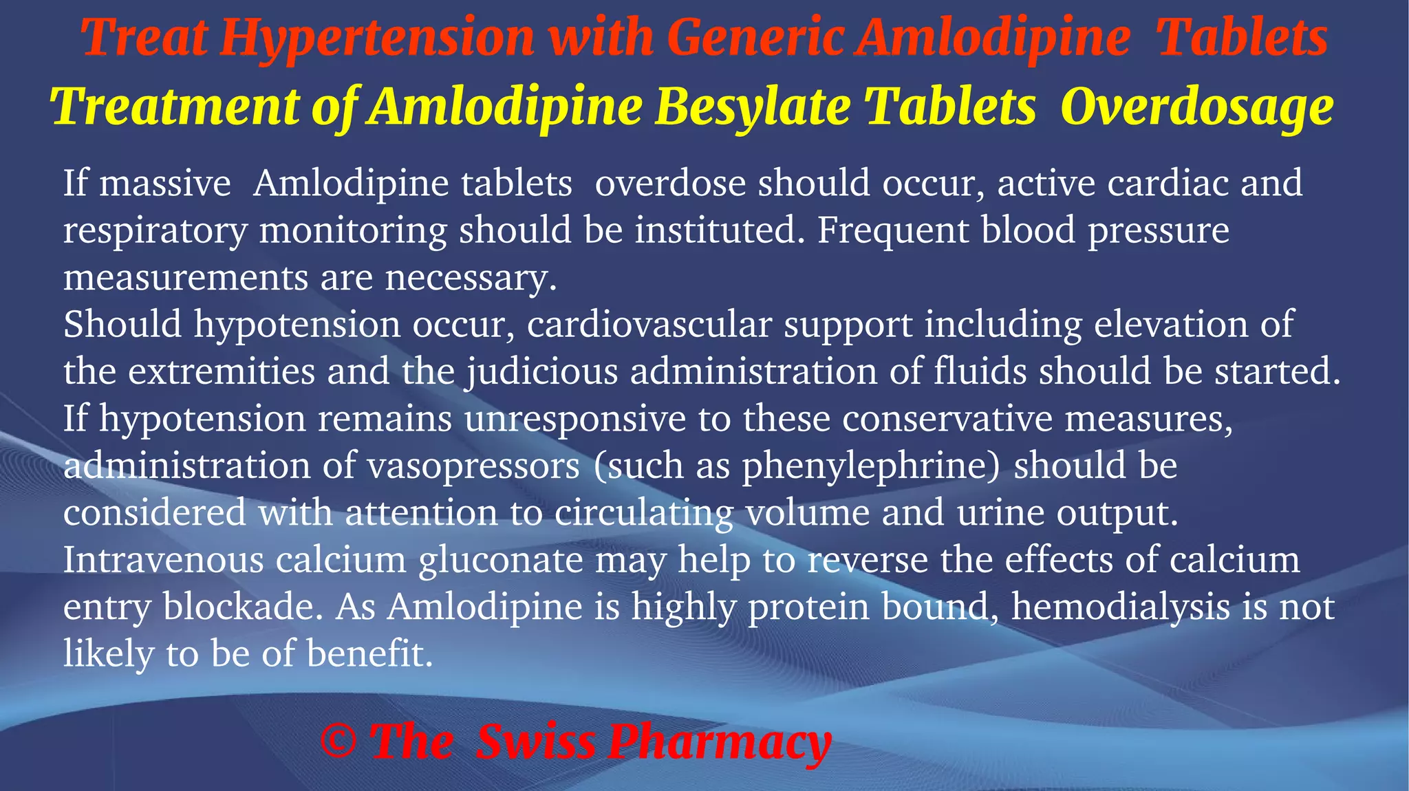 Treat Hypertension with Generic Amlodipine Besylate Tablets | PDF