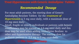 Treat Hypertension with Generic Amlodipine Besylate Tablets | PDF