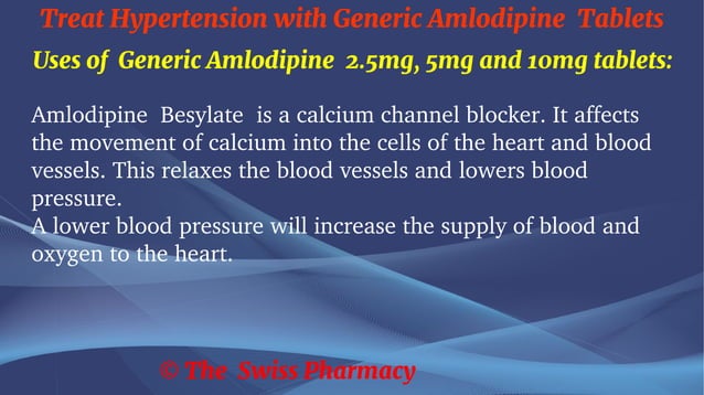Treat Hypertension with Generic Amlodipine Besylate Tablets | PDF