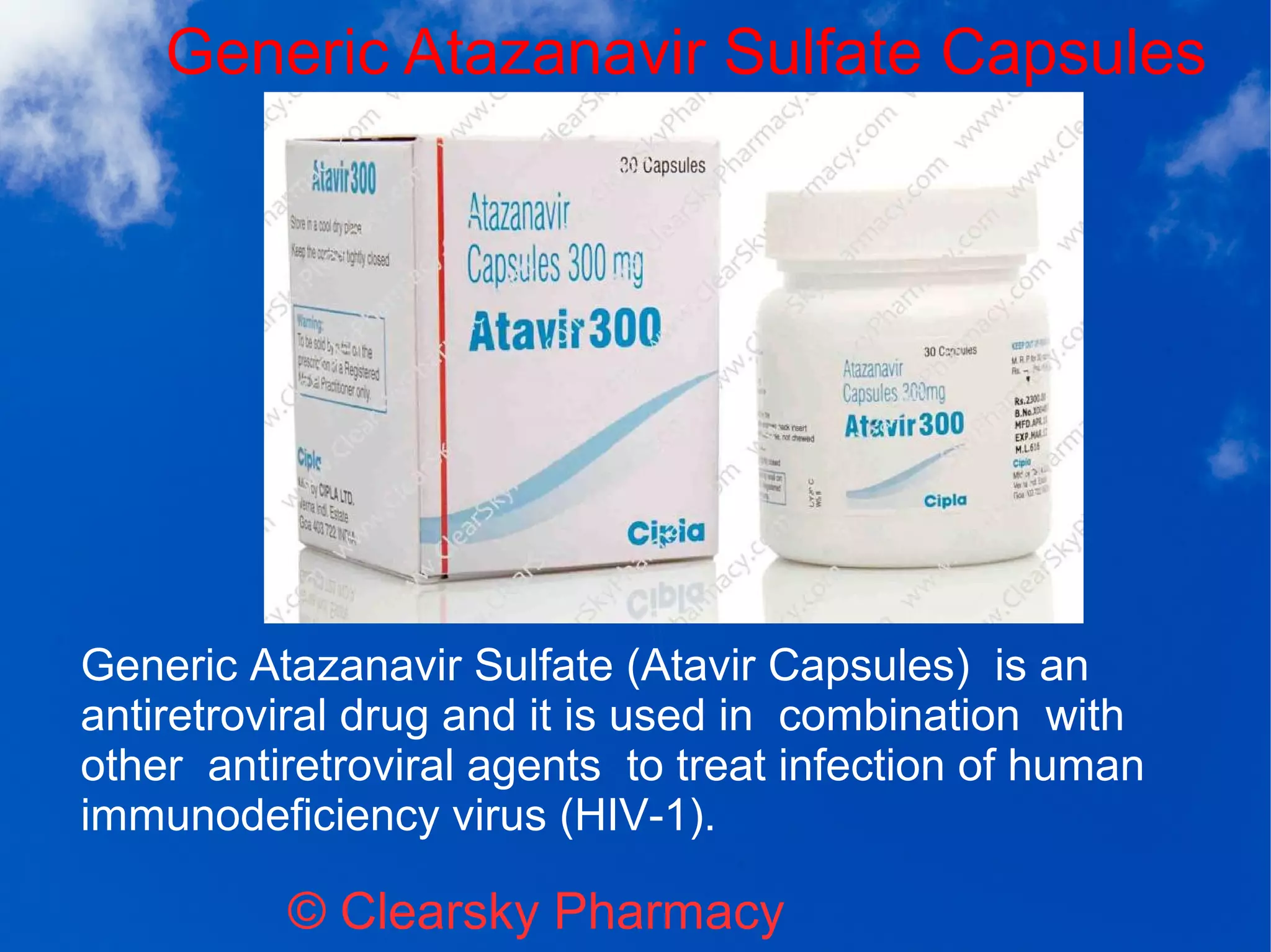 Generic Atazanavir Sulfate (Atavir Capsules) | ODP