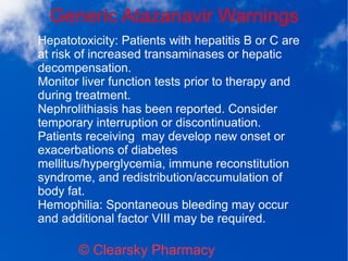 Generic Atazanavir Sulfate (Atavir Capsules) | ODP