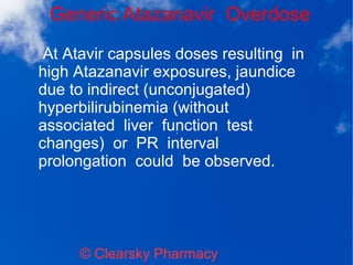 Generic Atazanavir Sulfate (Atavir Capsules) | ODP