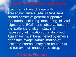 Generic Atazanavir Sulfate (Atavir Capsules) | ODP