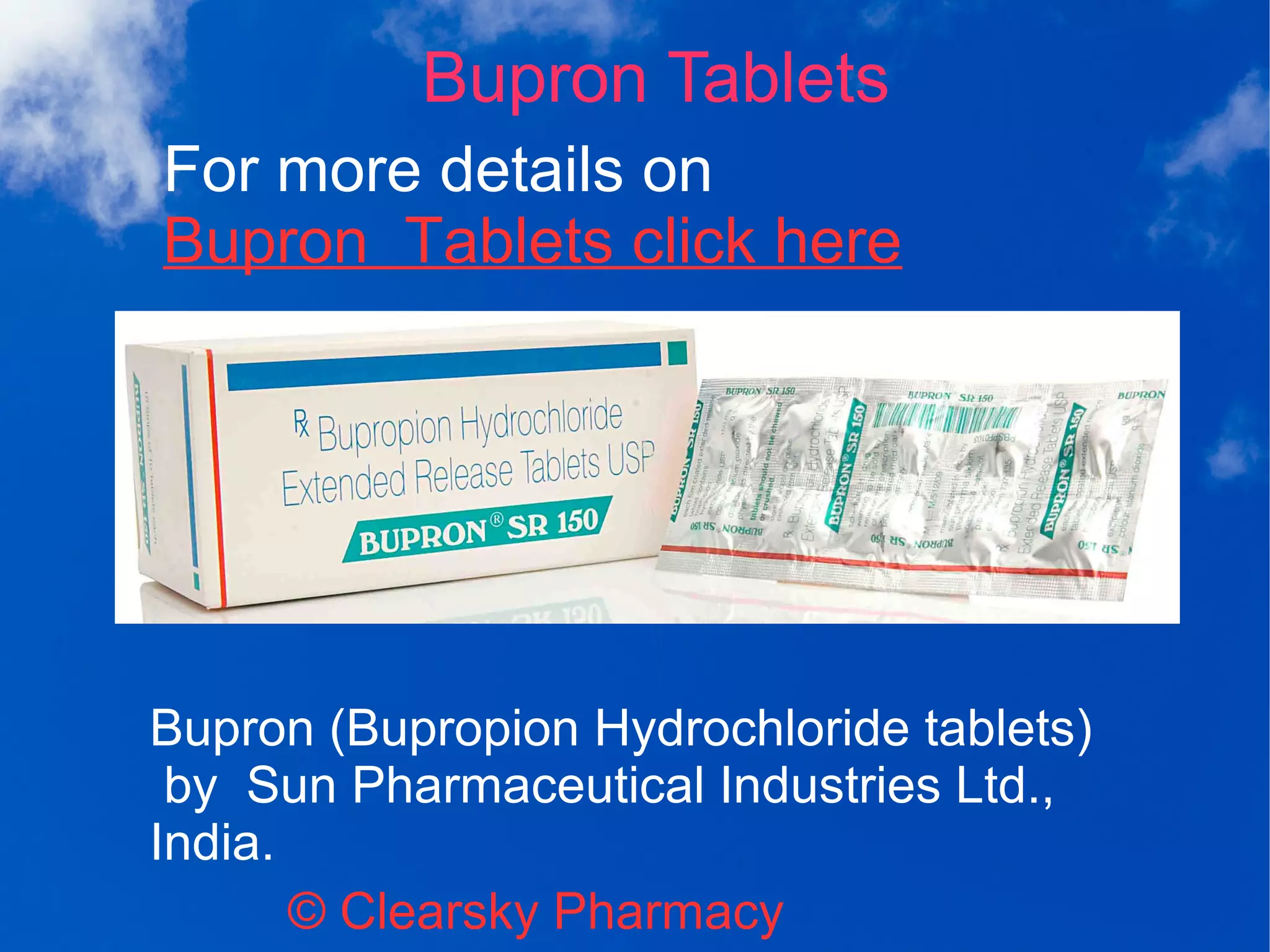Generic Bupropion (Bupron Tablets) | ODP