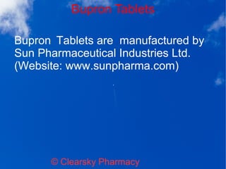 Generic Bupropion (Bupron Tablets) | ODP
