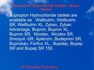 Generic Bupropion (Bupron Tablets) | ODP