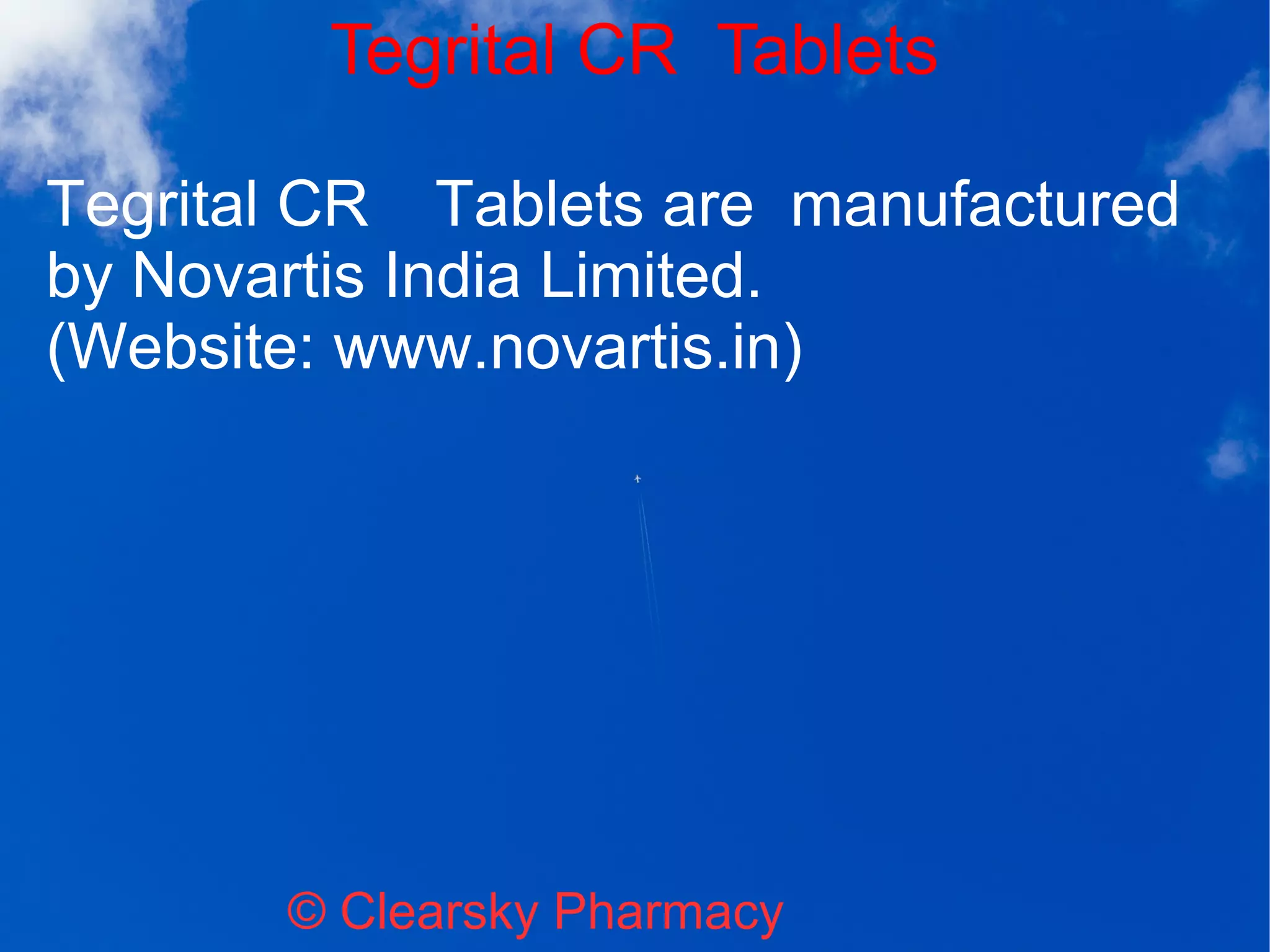 Generic Carbamazepine ER (Tegrital CR Tablets) | PPT