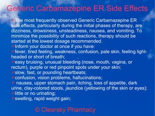 Generic Carbamazepine ER (Tegrital CR Tablets) | ODP | Skin and ...