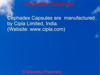 Generic Cephalexin (Cephadex Capsules) | PPT