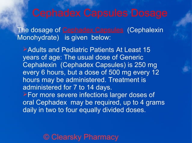 Generic Cephalexin (Cephadex Capsules) | PPT