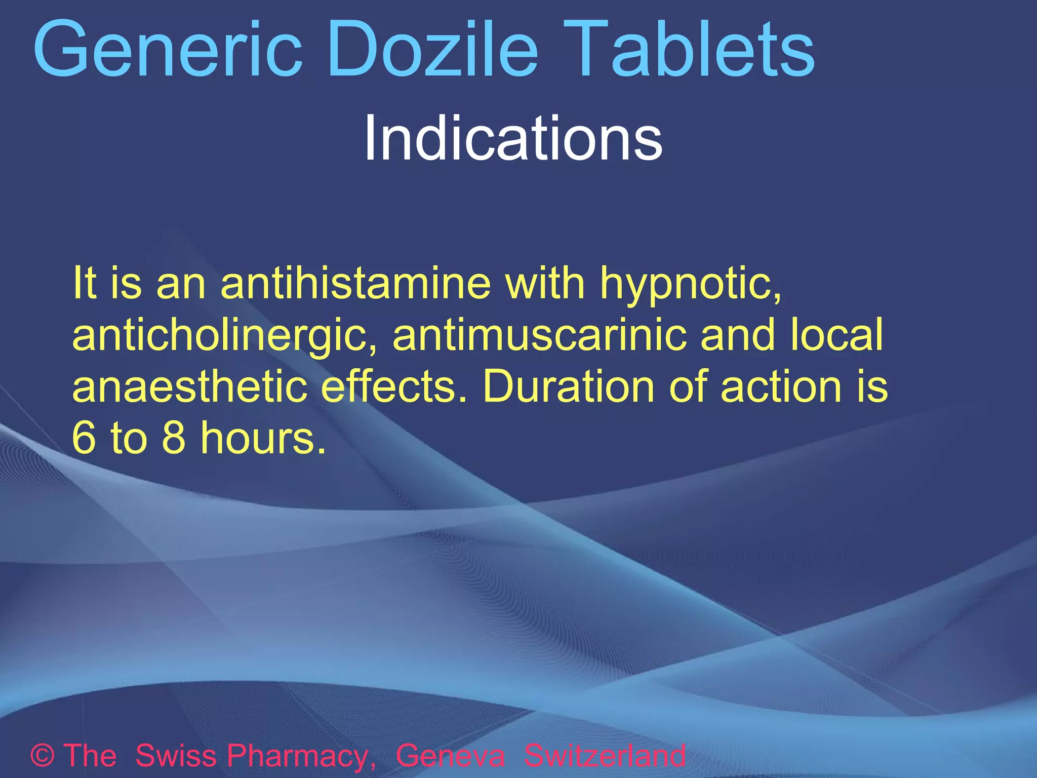 Generic Dozile Tablets for Relief of Sleeplessness | PPT