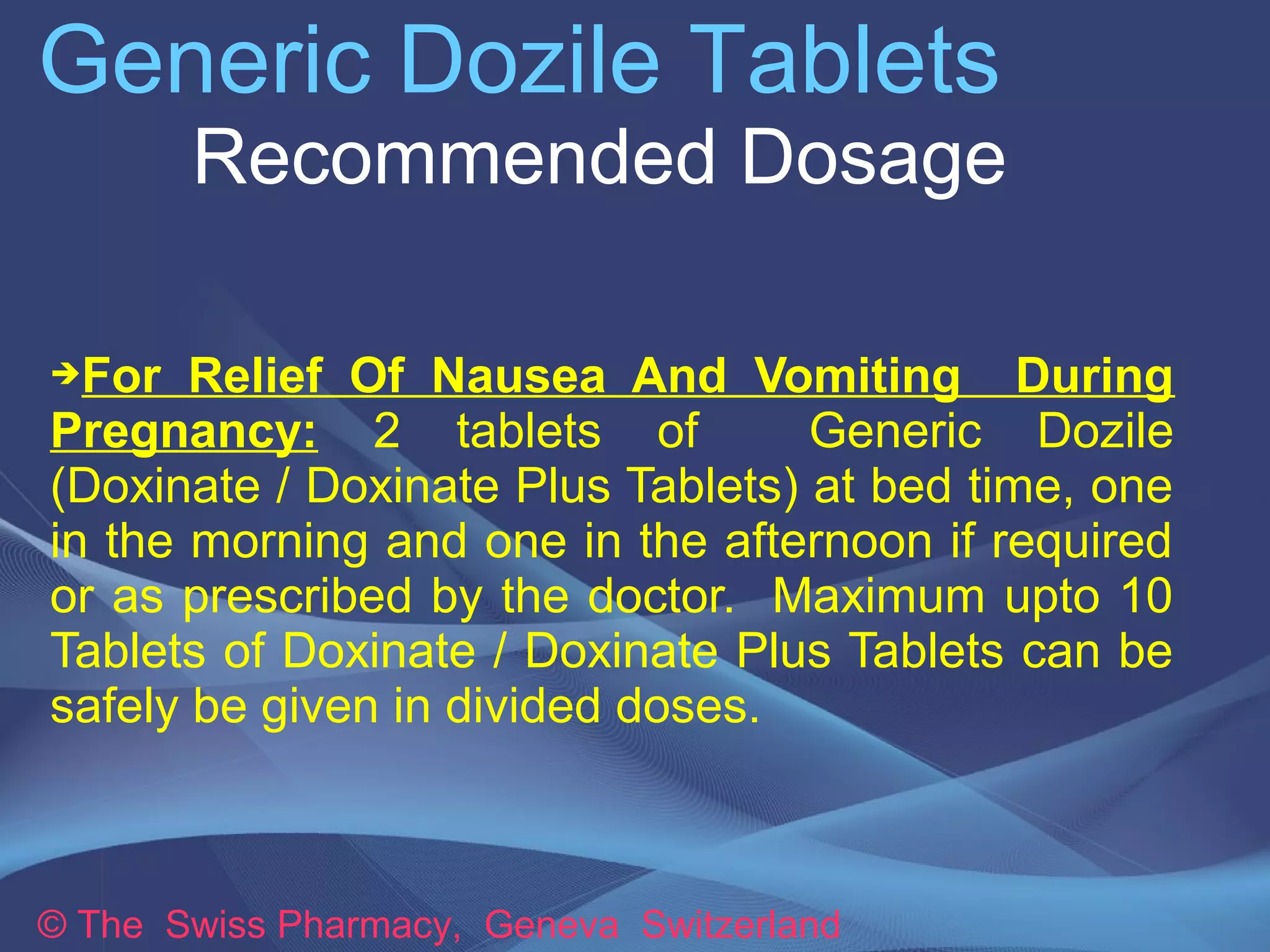 Generic Dozile Tablets for Relief of Sleeplessness | PPT