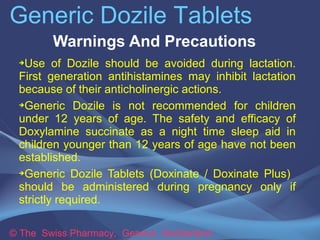 Generic Dozile Tablets for Relief of Sleeplessness | PPT