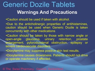 Generic Dozile Tablets for Relief of Sleeplessness | PPT