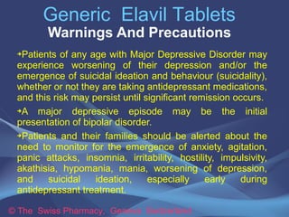 Generic Elavil Tablets for Treatment of Depression | ODP